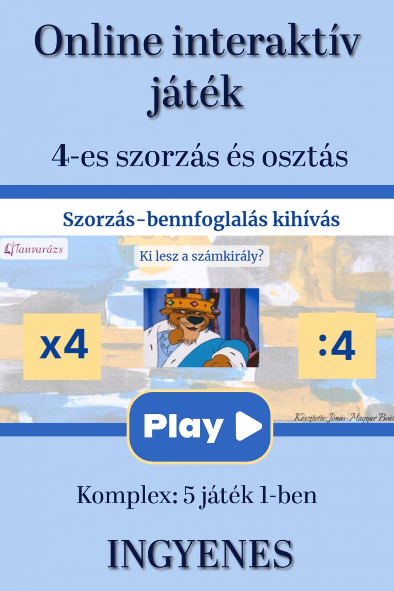 Interaktív játék a 4-es szorzás és osztás gyakorlásához – 5 online ... Interaktív játék a 4-es szorzás és osztás gyakorlásához – 5 online ...