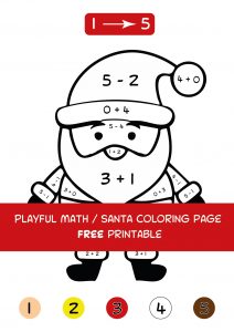 Santa Math Coloring Sheet for 1st Graders – Fun Addition and ...
