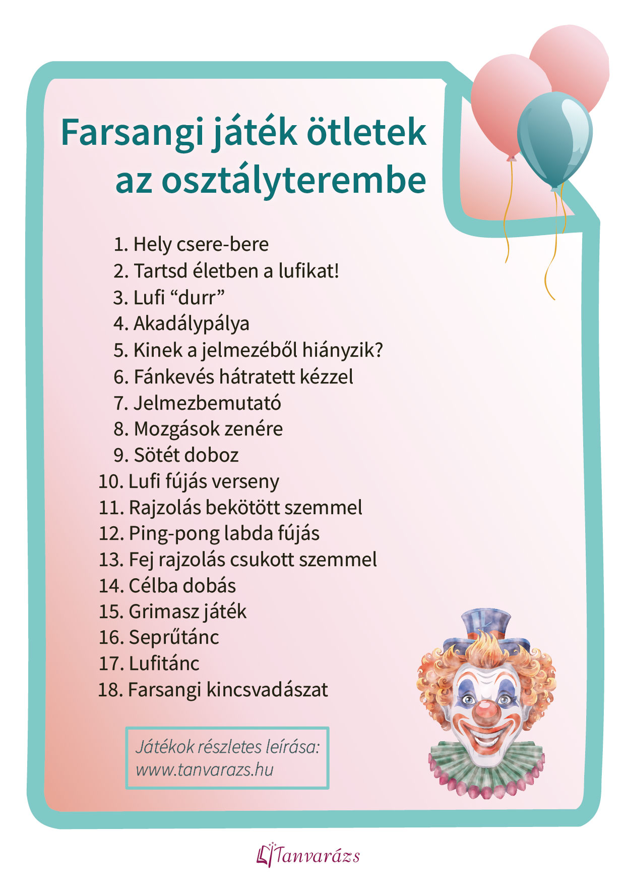 Farsangi játék ötletek osztályterembe – szórakoztató és könnyen ...